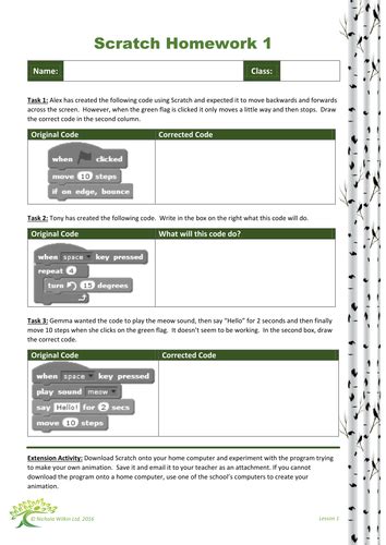 Scratch Introduction Lesson Unit Teaching Resources