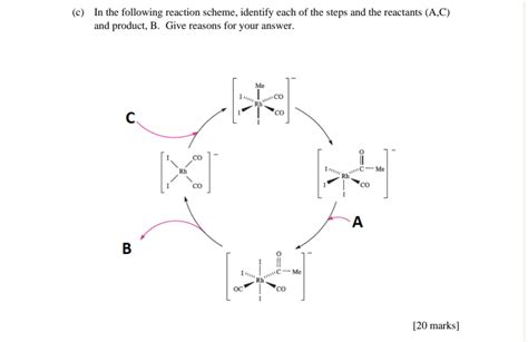 Solved C In The Following Reaction Scheme Identify Each Chegg