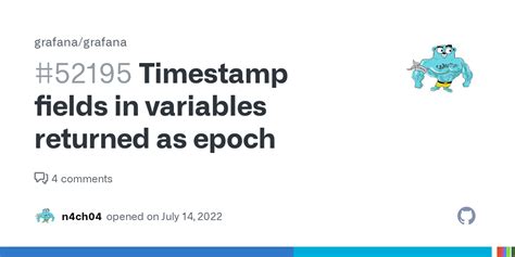 Timestamp Fields In Variables Returned As Epoch · Issue 52195