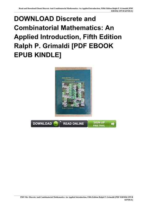 [access] Ebook Epub Kindle Pdf Discrete And Combinatorial Mathematics An Applied Introduction