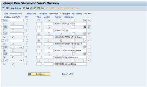 OD SAP Tcode Document Types