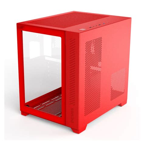 Gabinete Gamer Pcyes Forcefield Red Magma Mid Tower Frontal Lateral Vidro Temp S Fan Red