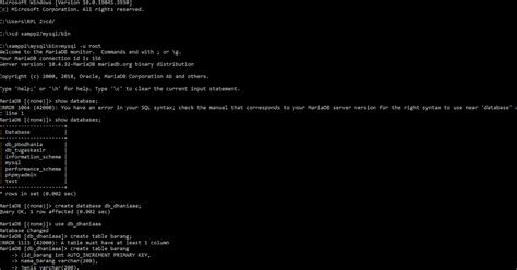 Dhania Adelia Fitrasena Membuat Tabel Menggunakan Command Prompt
