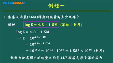 技高數學 指數與對數 指數與對數的應用 地震芮氏規模的計算 葉政峯 YouTube
