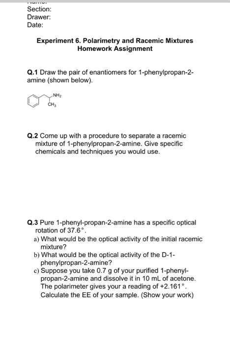 solved section drawer date experiment 6 polarimetry and