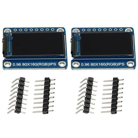 2x Ips 096 Inch 8 Pin Spi Hd 65k Full Color Tft Module St7735 Drive Ic 80 X 160 Lcd Display 3