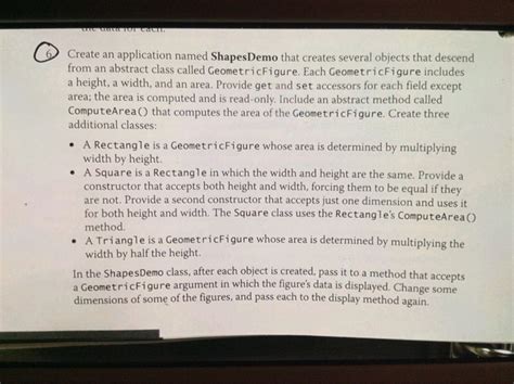 Solved Create An Application Named Shapesdemo That Creates
