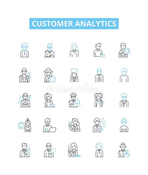 Customer Analytics Vector Line Icons Set Customer Analytics
