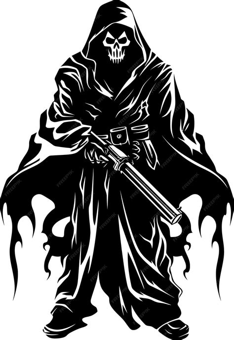 Eerie Edge Reaper With Weapons Logo Deaths Legacy Combat Weapons Reaper
