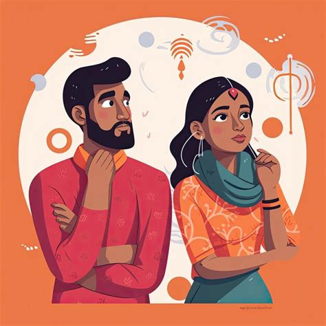 Premium Photo A Couple With Question Marks On Their Faces Standing Next To Each Other