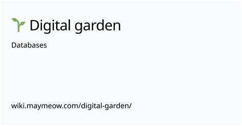 Databases 🌱 Digital Garden