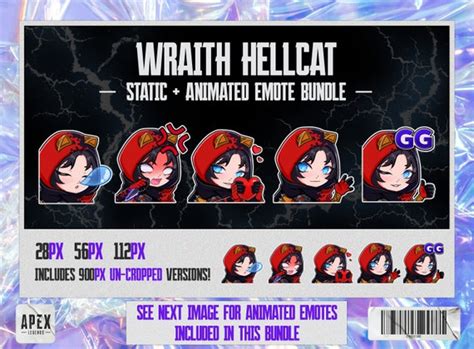 Wraith Hellcat Animated And Static Apex Legends Chibi Emote Etsy