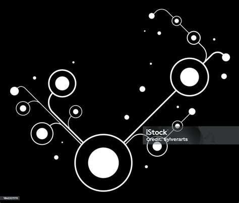 어둠 위에 있는 추상적인 기술 기하학적 벡터 배경 연결된 원 기술 네트워크 또는 과학 테마 디지털 시스템 추상화 아이콘에 대한 스톡 벡터 아트 및 기타 이미지 Istock