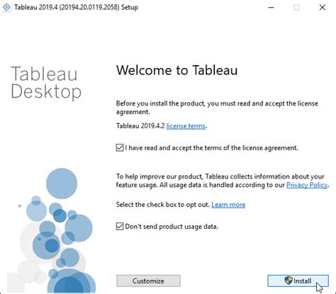 Tableau Installation College Of Public Health