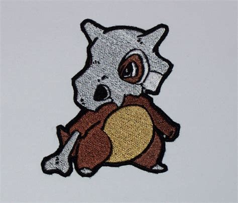 Cubone Iron On Patch Shiny Metallic Embroidered Pokemon Etsy