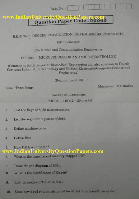 Ec6504 Microprocessor And Microcontroller Nov Dec 2016 Question Paper University Question Papers