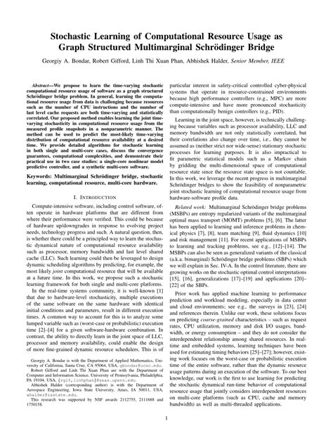 pdf stochastic learning of computational resource usage as graph
