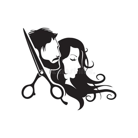 Logotipo Del Peluquero Fijado Con Las Tijeras Del Vintage Insignias