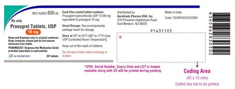 Prasugrel Tablets Package Insert Prasugrel Tablets Package Insert