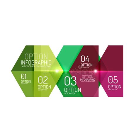 Moldes Geométricos Infographic Modernos De Papel Ilustração Do Vetor