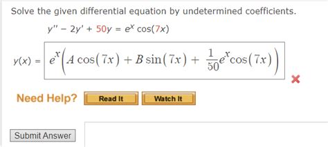 Solved Solve The Given Differential Equation By Undetermined
