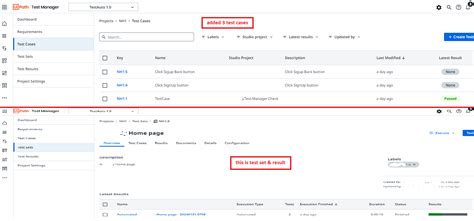 how do i add test set and test cases at test manager for many activities