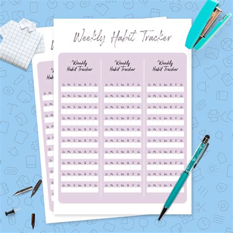 Weekly Habit Tracker Printable Pdf Printable Free Templates