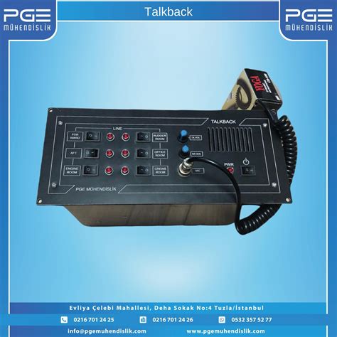 Talkback Marin İntercom PGE Mühendislik Gemi Elektrik