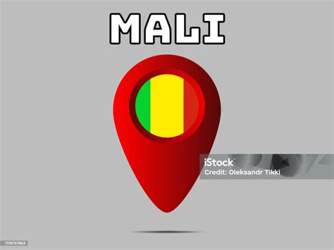 지리 위치 Geotsag 핀 요소와 기호 말리 국기 지도 장소 배치에 적합합니다 원래 색상과 비율 벡터 일러스트레이션 국가 세트 국가 관광명소에 대한 스톡 벡터 아트 및