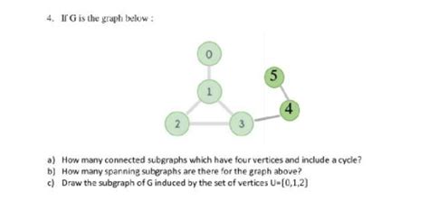 Solved 4 If G Is The Graph Below A How Many Connected