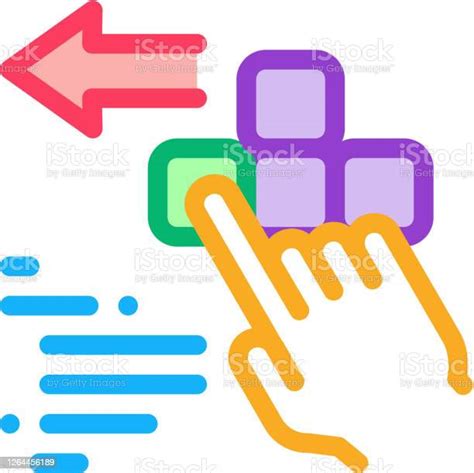 Push Game Controller Button Icon Vector Outline Illustration Stock