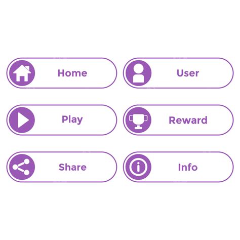 Interface Game Button Set Design With Purple Color Element Set Vector Design PNG And Vector