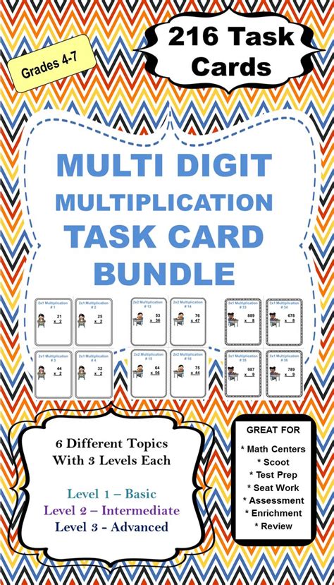 Multiplication Task Card Bundle Differentiated Task Cards Education Math Elementary Math
