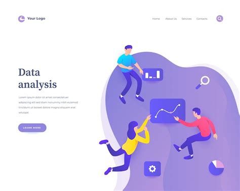 Premium Vector Data Analysis Landing Page