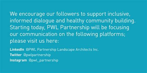 Pwl Pwl Partnership Landscape Architects Inc