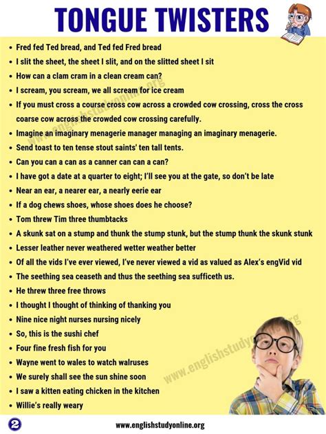 Tongue Twisters 65 Popular Tongue Twister To Improve Pronunciation