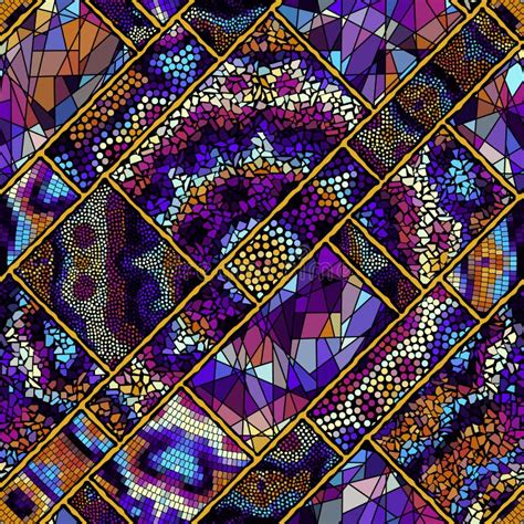 Vector Seamless Mosaic Art Pattern Art Background Stock Vector Illustration Of Ethnic