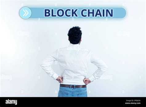 Text Sign Showing Block Chain Business Concept System In Which A