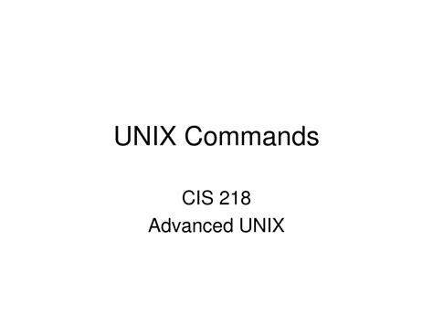 Ppt Unix Commands Powerpoint Presentation Free Download Id5125141