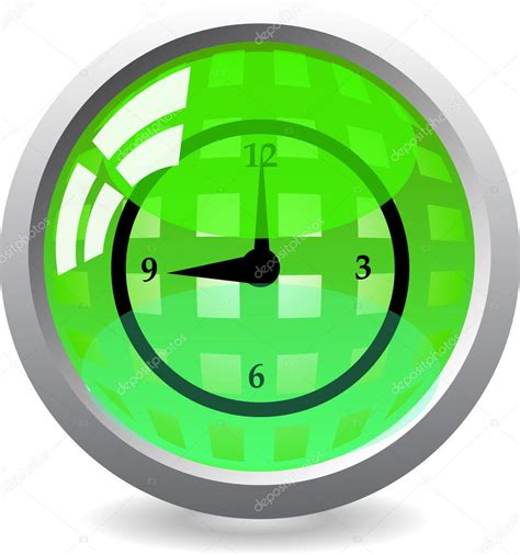 Glossy Clock Button Stock Vector Image By File404 33047933