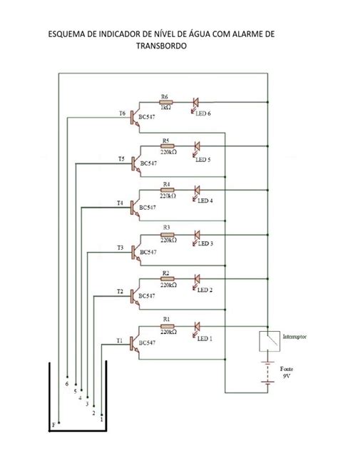 Esquema De Indicador De Nível De Água Com Alarme De Transbordo Pdf