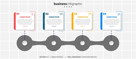 Vector Infographics Timeline Design Template With Line Boxes Label Integrated Circles Background