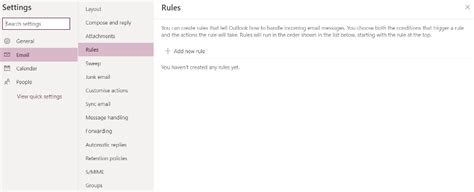 Procedure For Setting Up Email Filtering Rule In Exchange Online Using Webmail Interface OWA