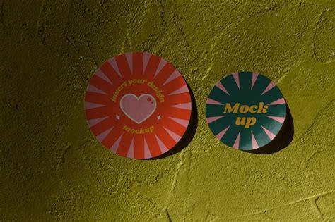 Макет настенных наклеек Премиум Psd Файл