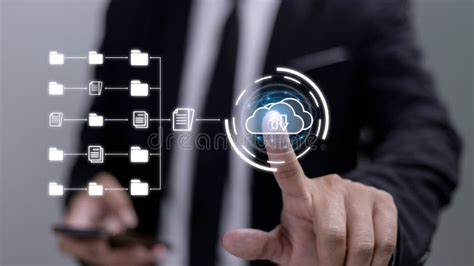 Document In Folder To Manage A Hybrid Cloud System And Download Or Upload Data To Cloud