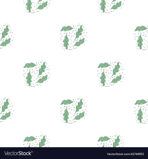 Oak Leaf Seamless Pattern Plant Background Vector Image