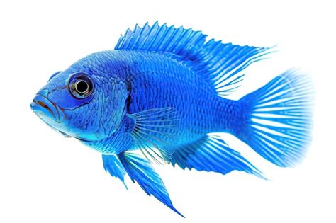 electric blue hap isolated on white premium ai generated image