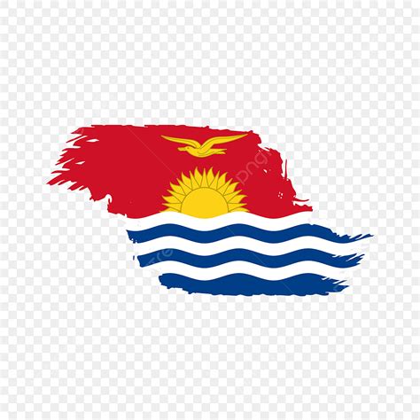Pincel De Bandera De Kiribati Pintado A Mano Png Kiribati Bandera De