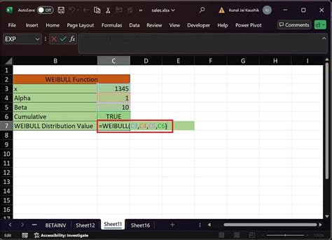 advanced excel weibull function