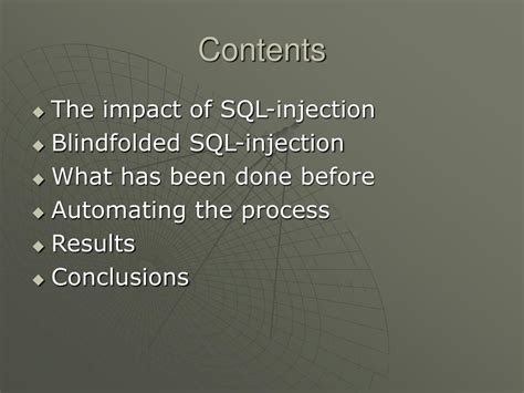 Ppt Automated Estimation And Evaluation Of Sql Injection
